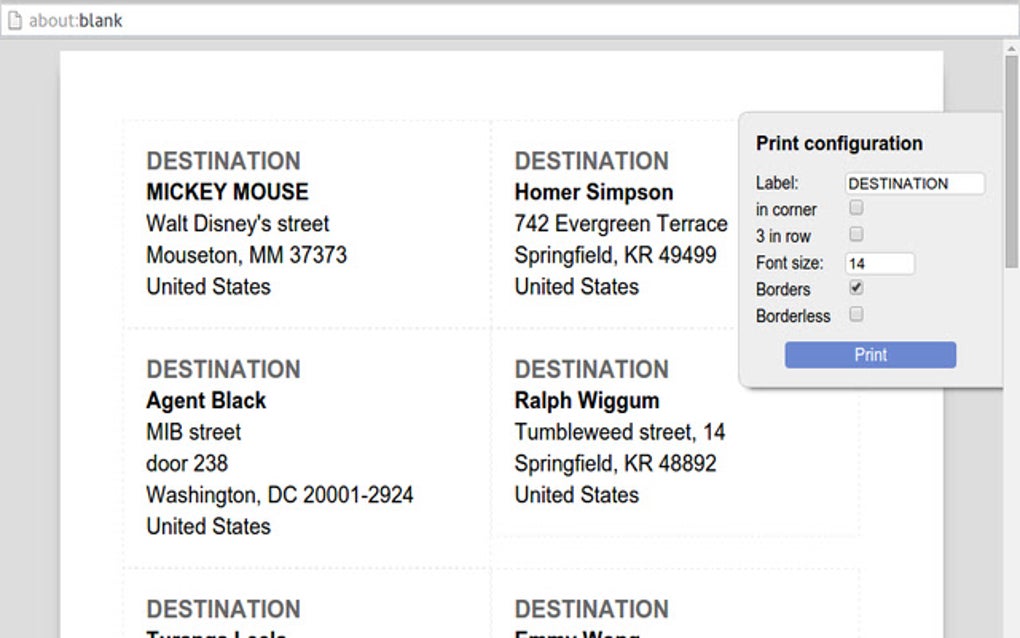 Etsy Address Print for Google Chrome - Extension Download