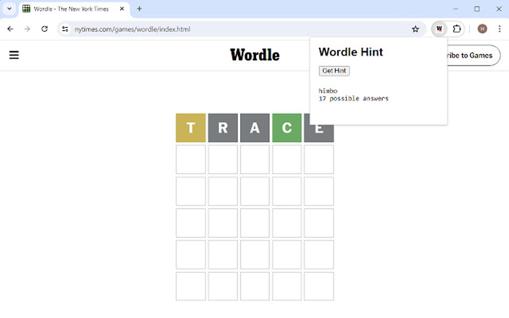 Wordle Hint for Google Chrome - Extension Download
