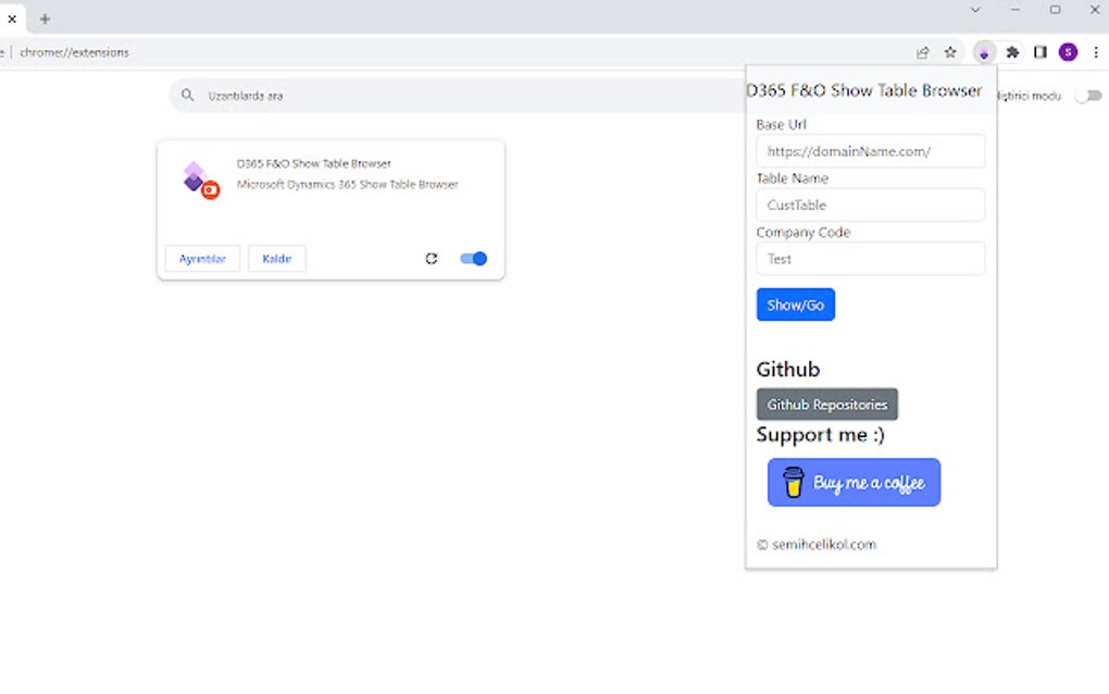 D365 F&O Show Table Browser for Google Chrome - Extension Download