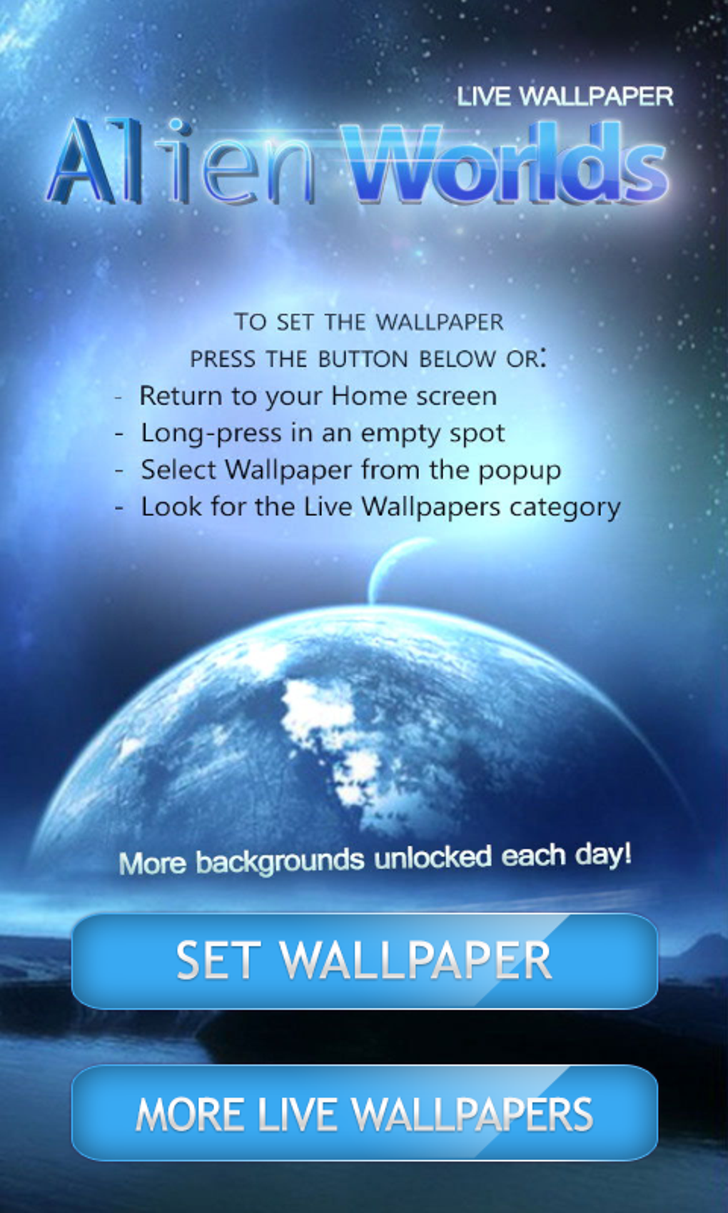 Alien Worlds Live Wallpaper APK para Android - Descargar
