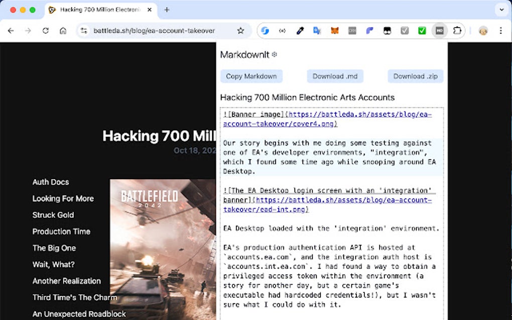 MarkdownIt - Markdown Web Clipper สำหรับ Google Chrome - ส่วนขยาย ดาวน์โหลด