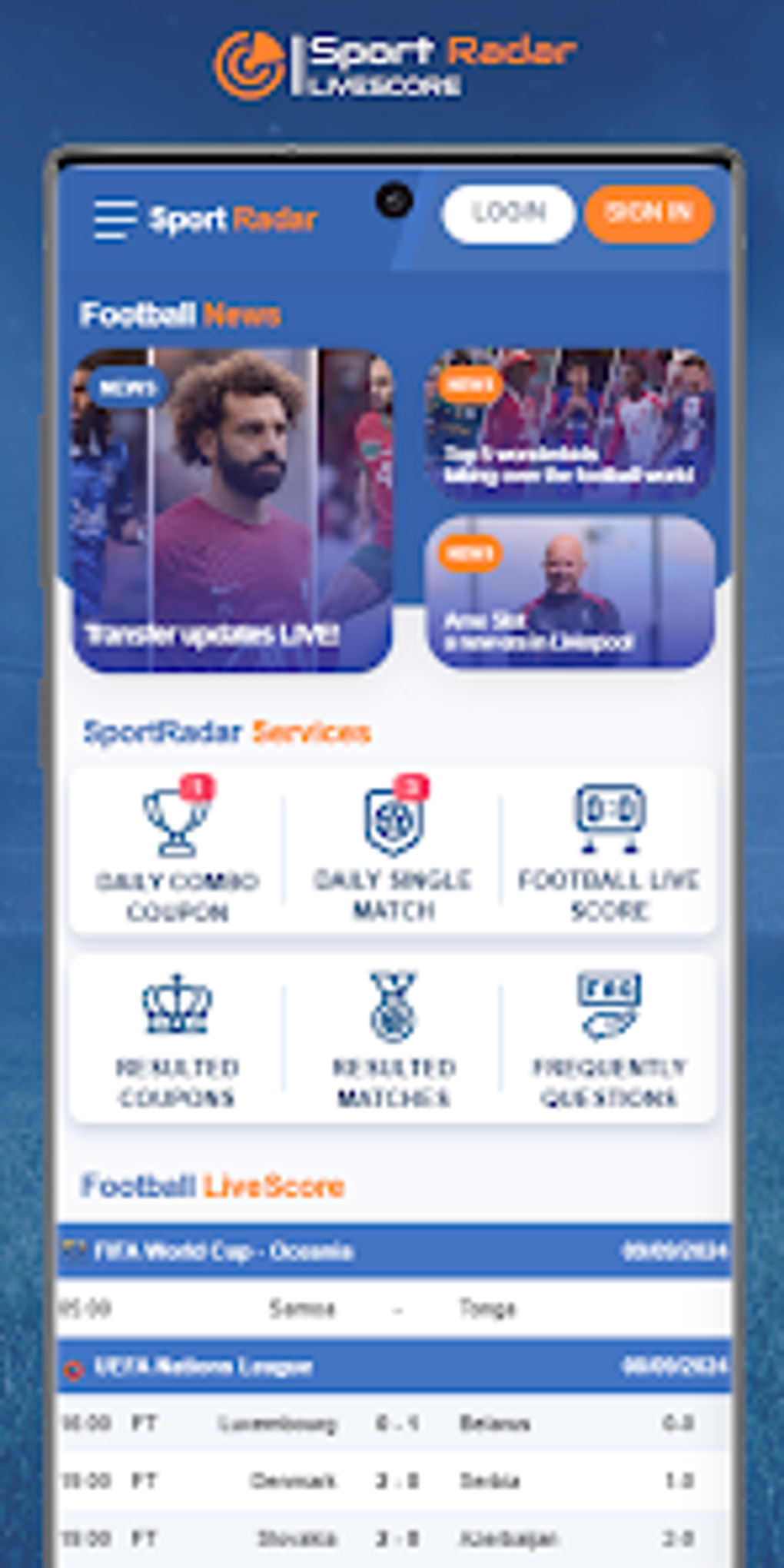 SportRadar - Live Scores pour Android - Télécharger