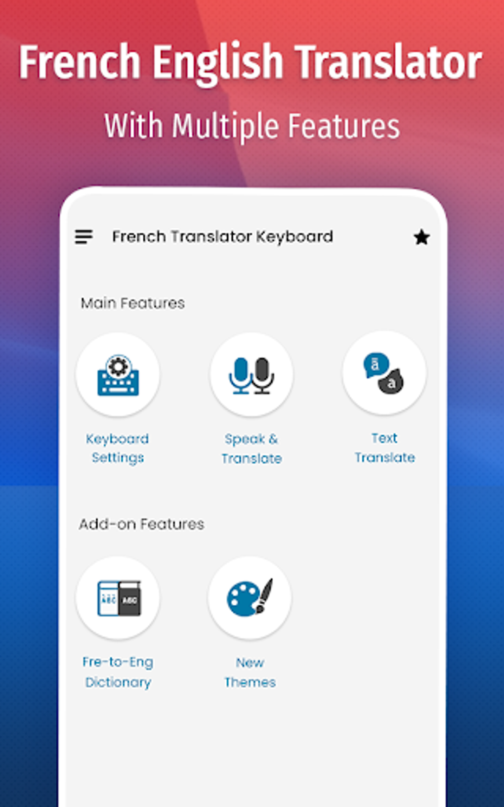 French English Chat Text Translator Keyboard pour Android - Télécharger