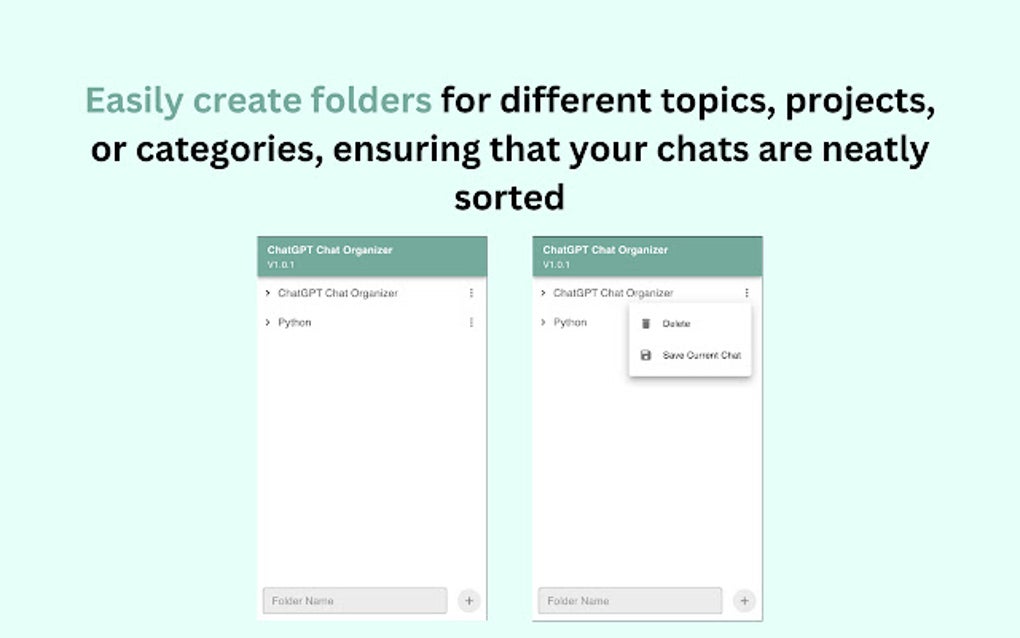 ChatGPT Chat Organizer Google Chrome için - Eklenti İndir