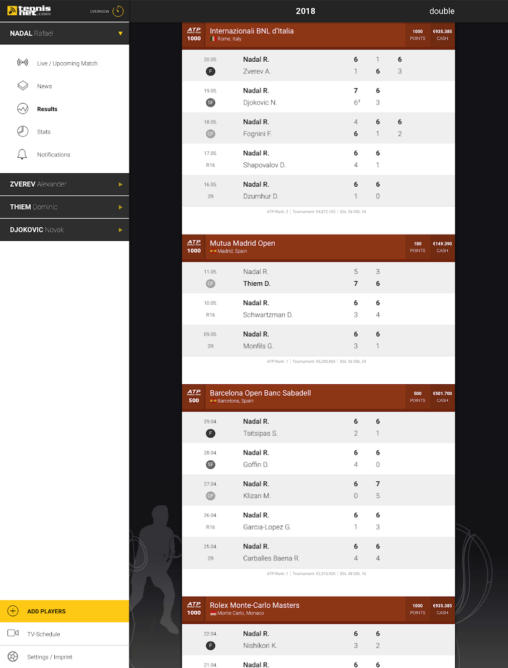 Tennis Fan - ATP WTA for Android - Download