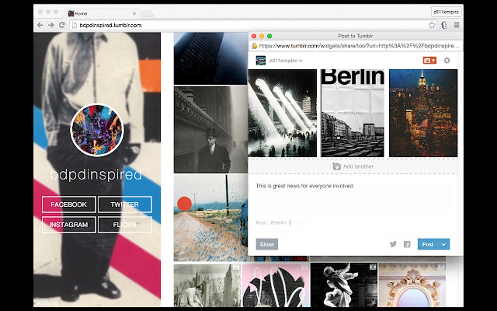 Post to Tumblr para Google Chrome - Extensión Descargar