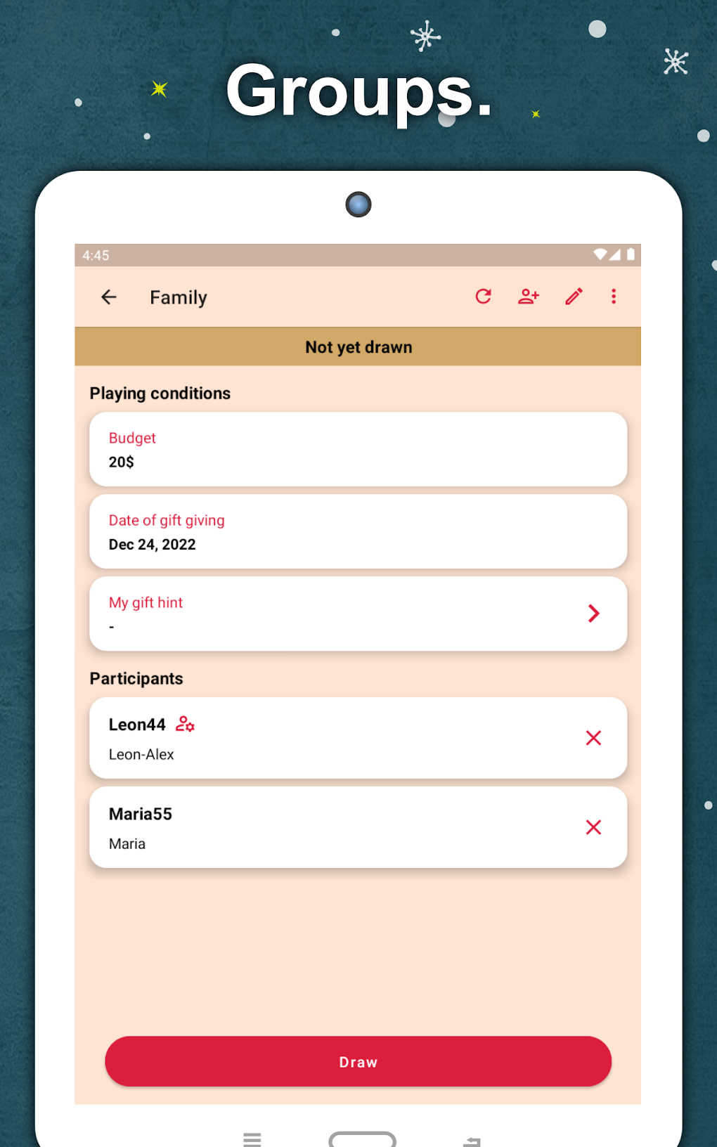 Secret Santa: Kris Kringle para Android - Descargar
