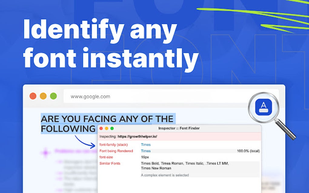 Font Recognition Tool Google Chrome 용 - 확장 프로그램 다운로드