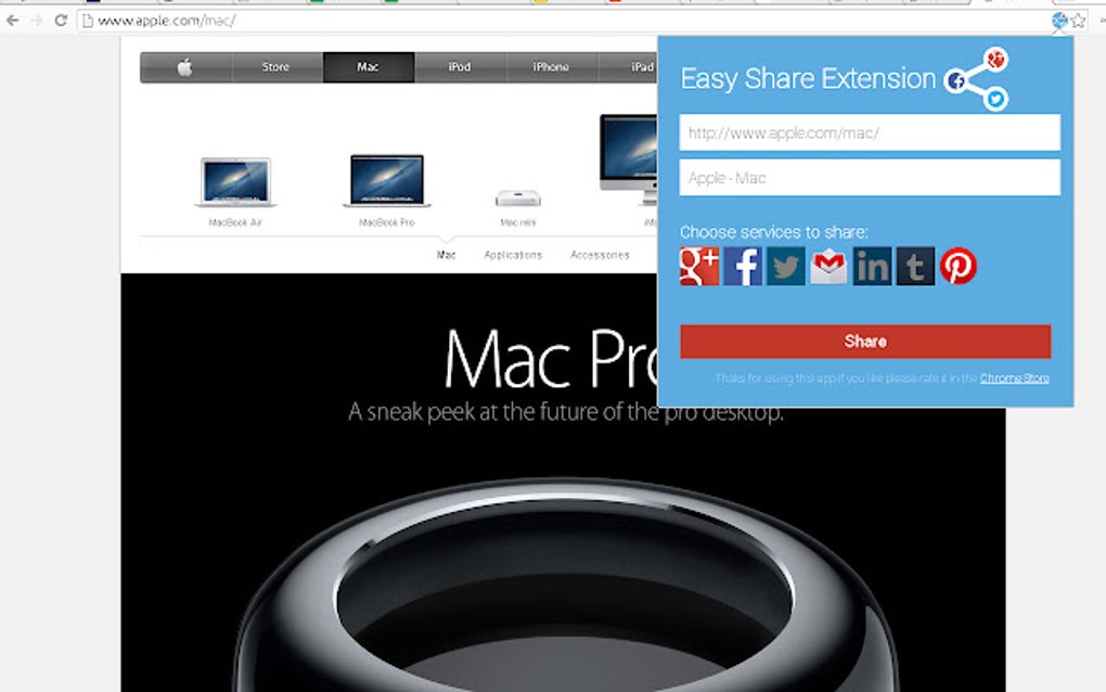 Easy Share for Google Chrome - Extension Download