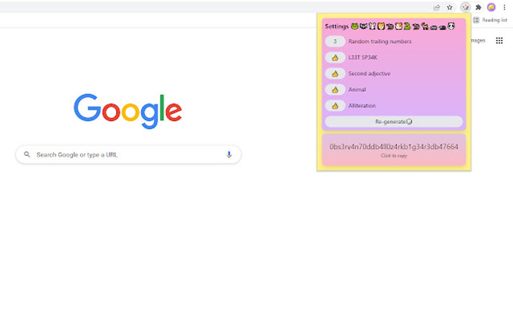 Cool Username Generator for Google Chrome - Extension Download