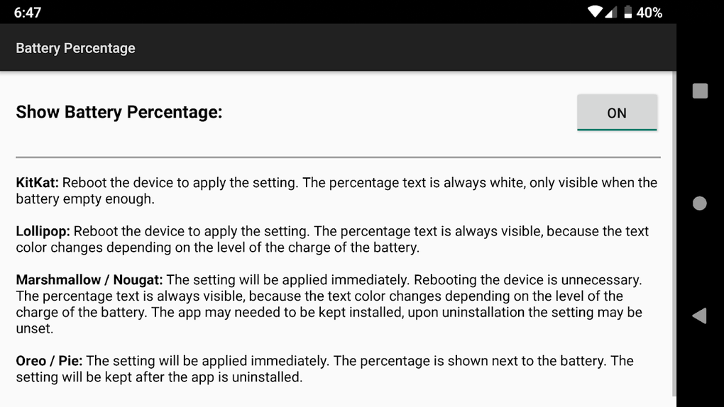 Battery Percentage APK для Android — Скачать