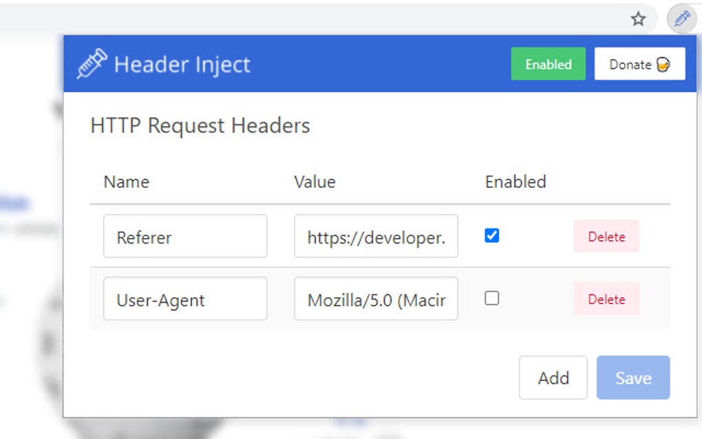 Header Inject Google Chrome 