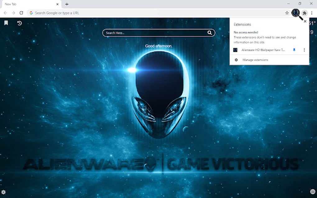 Alienware HD Wallpaper New Tab cho Google Chrome - Tiện ích mở rộng Tải về