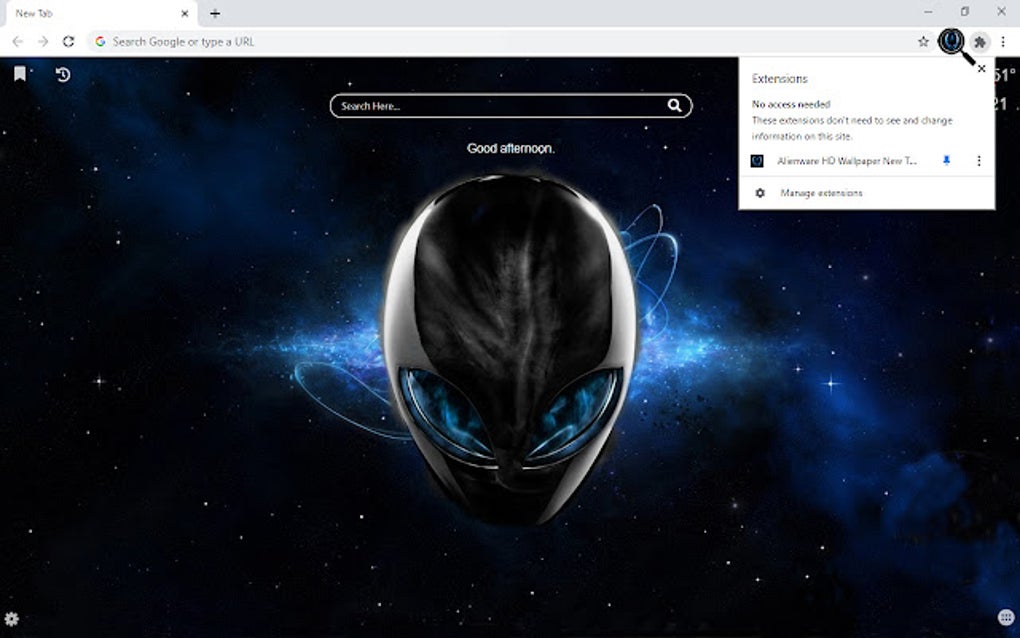 Alienware HD Wallpaper New Tab cho Google Chrome - Tiện ích mở rộng Tải về