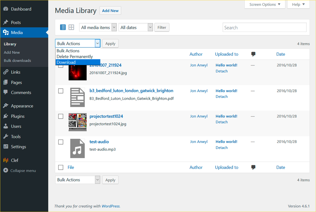 WordPress 용 Bulk Attachment Download - 다운로드