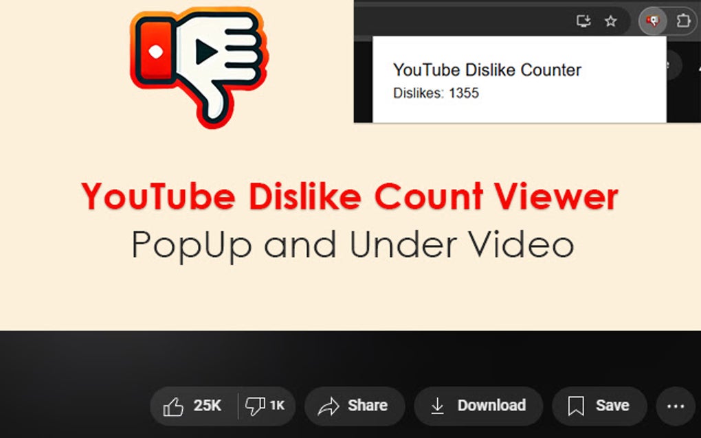 YouTube Dislike Count Viewer Google Chrome 용 - 확장 프로그램 다운로드