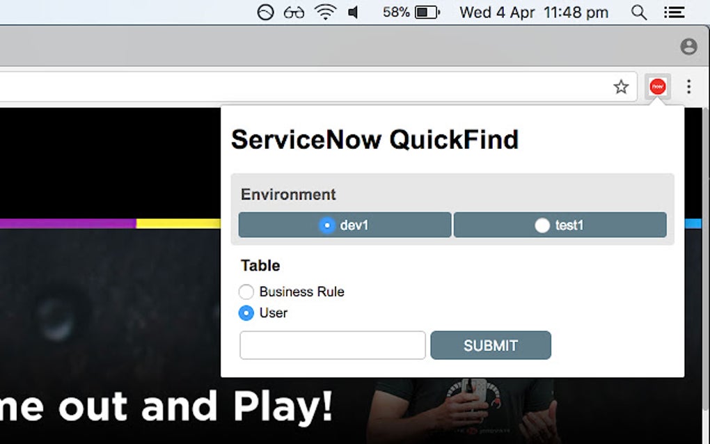 ServiceNow Quickfind for Google Chrome - Extension Download