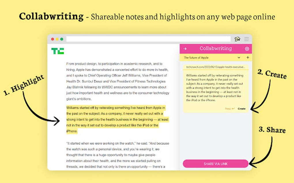 Collabwriting - Shareable Notes on Web Pages Google Chrome 용 - 확장 프로그램 다운로드