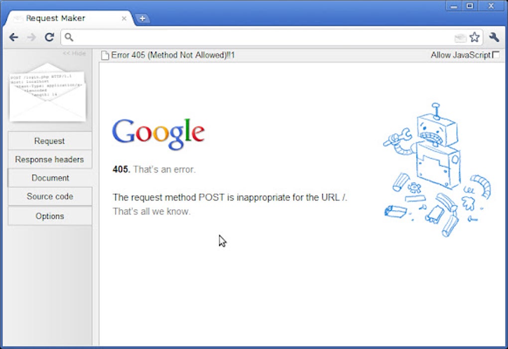 Request Maker for Google Chrome - Extension Download
