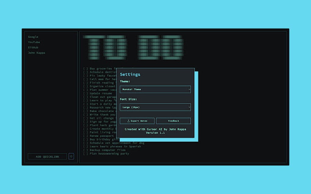 DOS-Style New Tab Google Chrome 용 - 확장 프로그램 다운로드