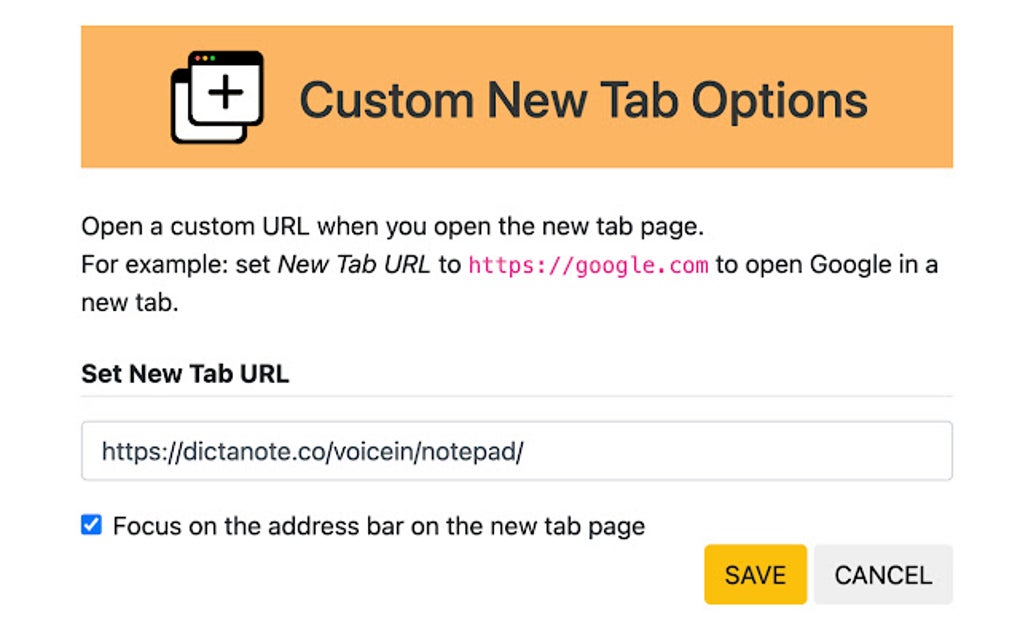 Custom New Tab para Google Chrome - Extensión Descargar