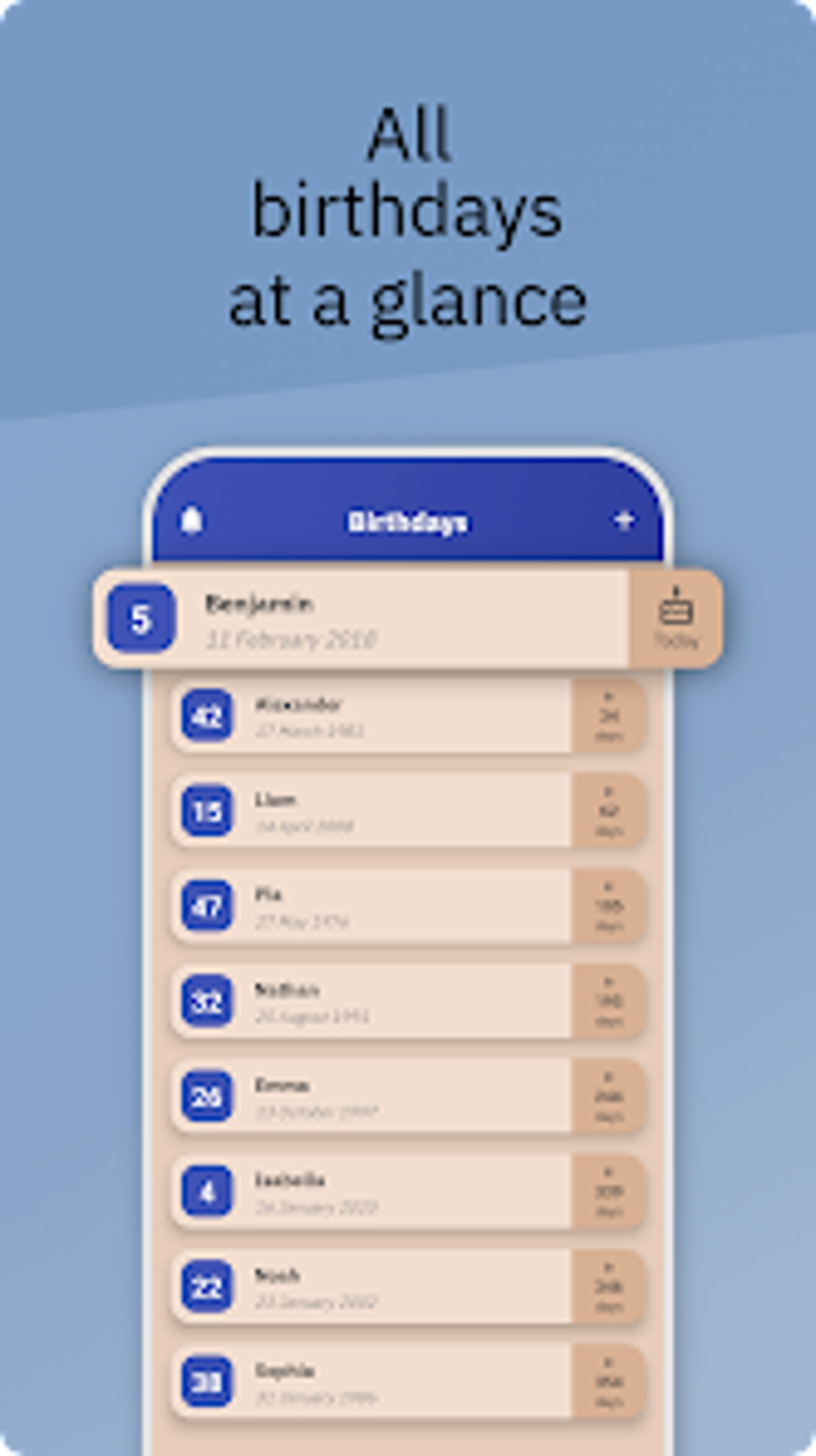 Birthdays pour Android - Télécharger