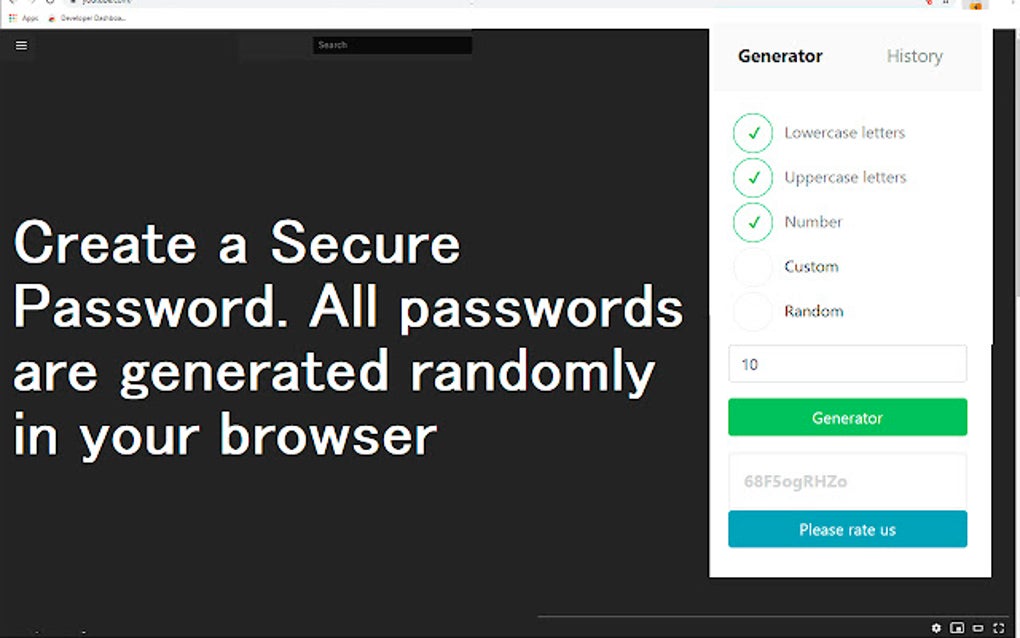 Random password generator for Google Chrome - Extension Download