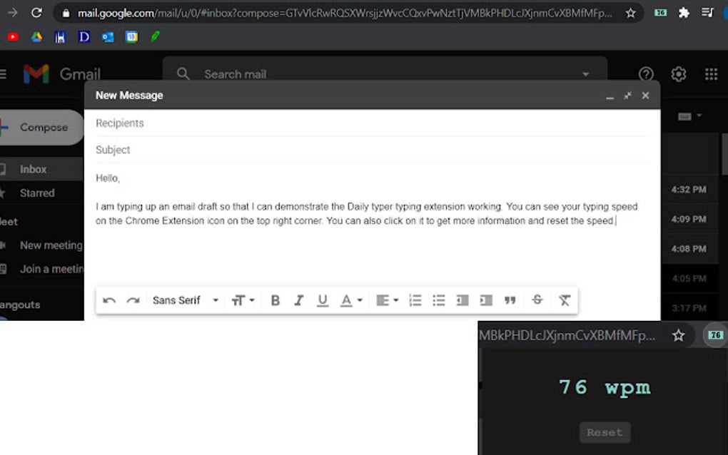 Daily Typer for Google Chrome - Extension Download