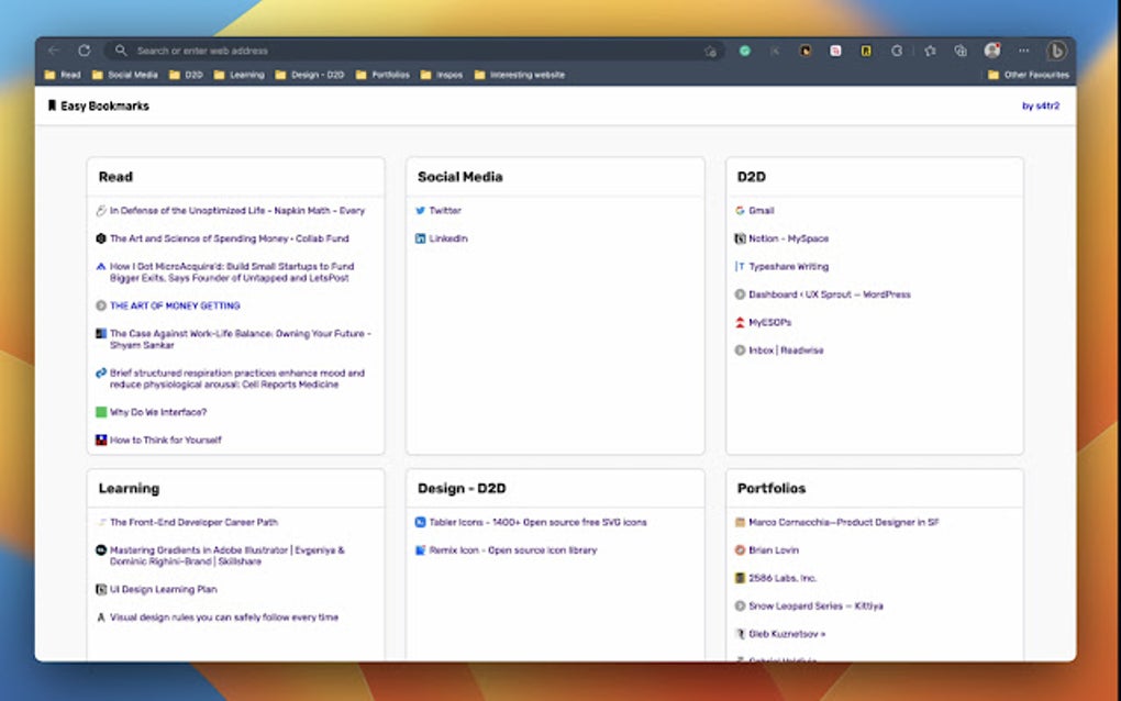 Easy Bookmarks para Google Chrome - Extensión Descargar