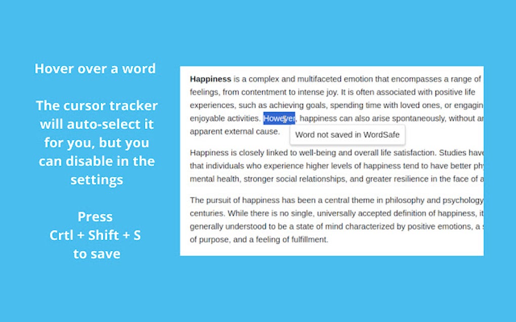 WordSave - personal dictionary with word look-ups สำหรับ Google Chrome ...