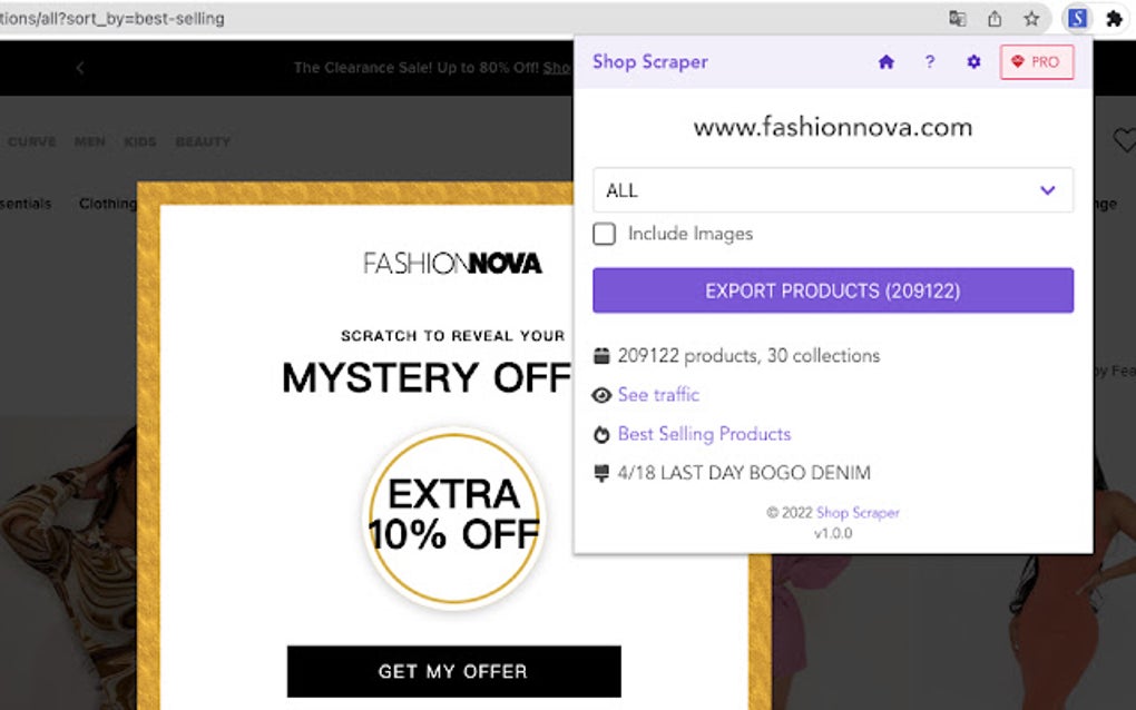Shop Scraper - Shopify Product to CSV/Excel for Google Chrome - Extension Download