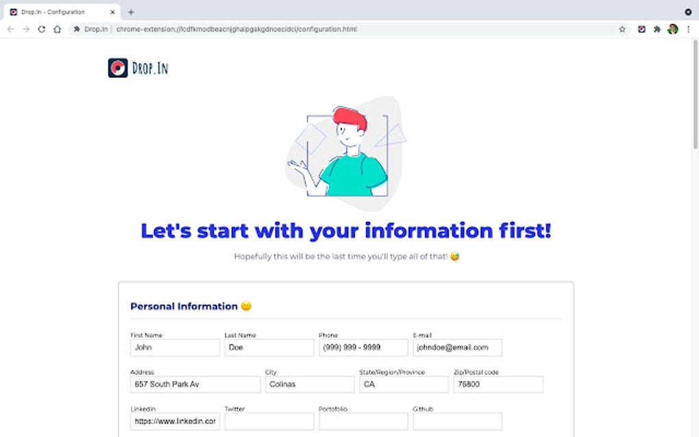 Drop.In for Google Chrome - Extension Download