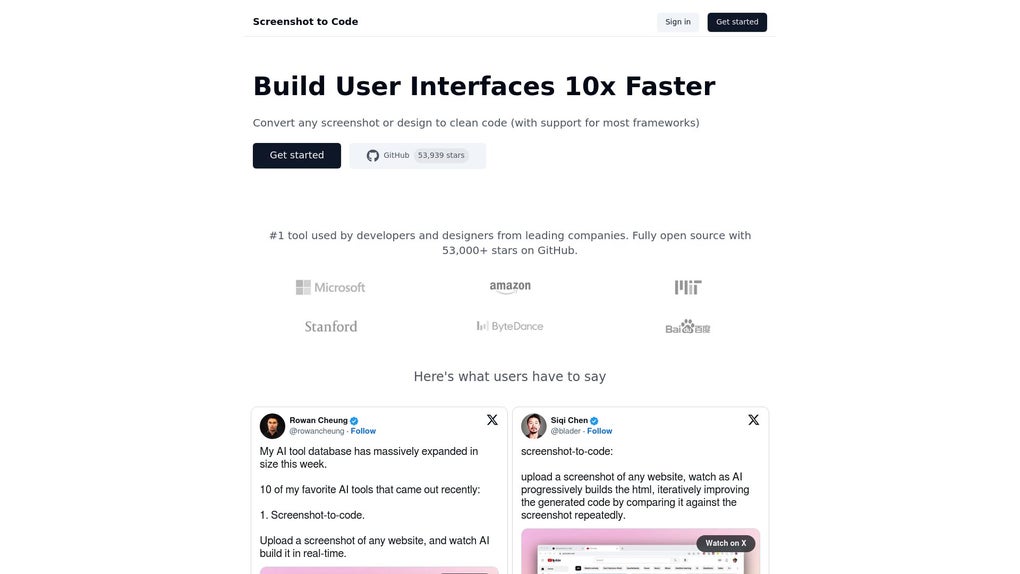 Screenshot to Code for AI Coding: review, features & use cases