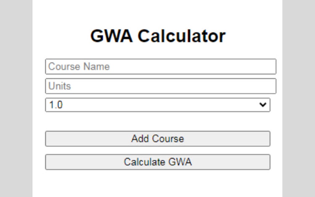 GWA Calculator Philippines สำหรับ Google Chrome - ส่วนขยาย ดาวน์โหลด