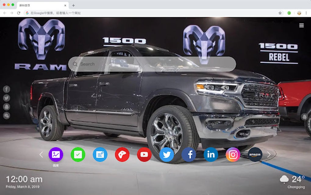 Dodge Ram Pop Car HD New Tabs Theme for Google Chrome - Extension Download