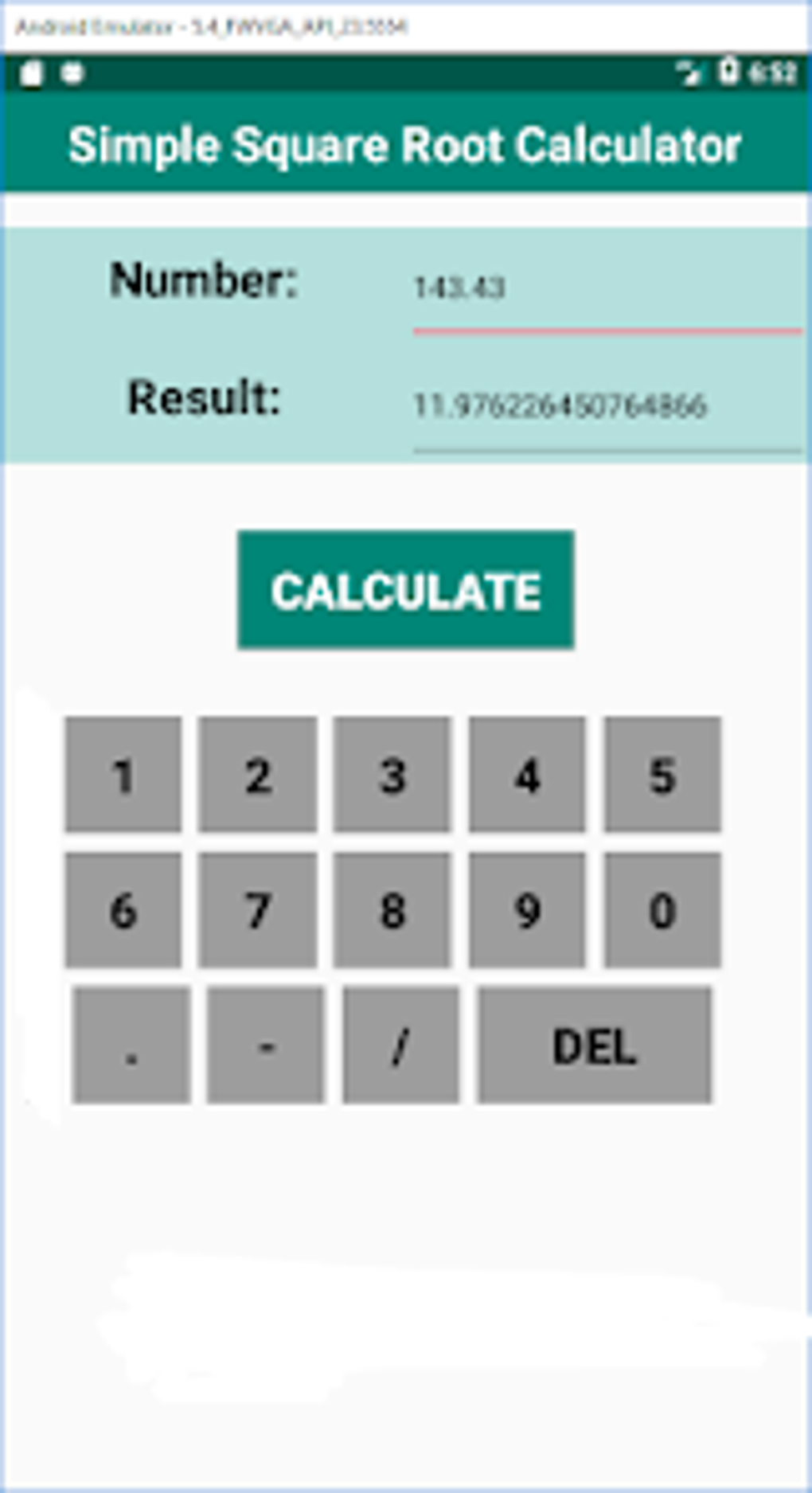 Simple Square Root Calculator Android 