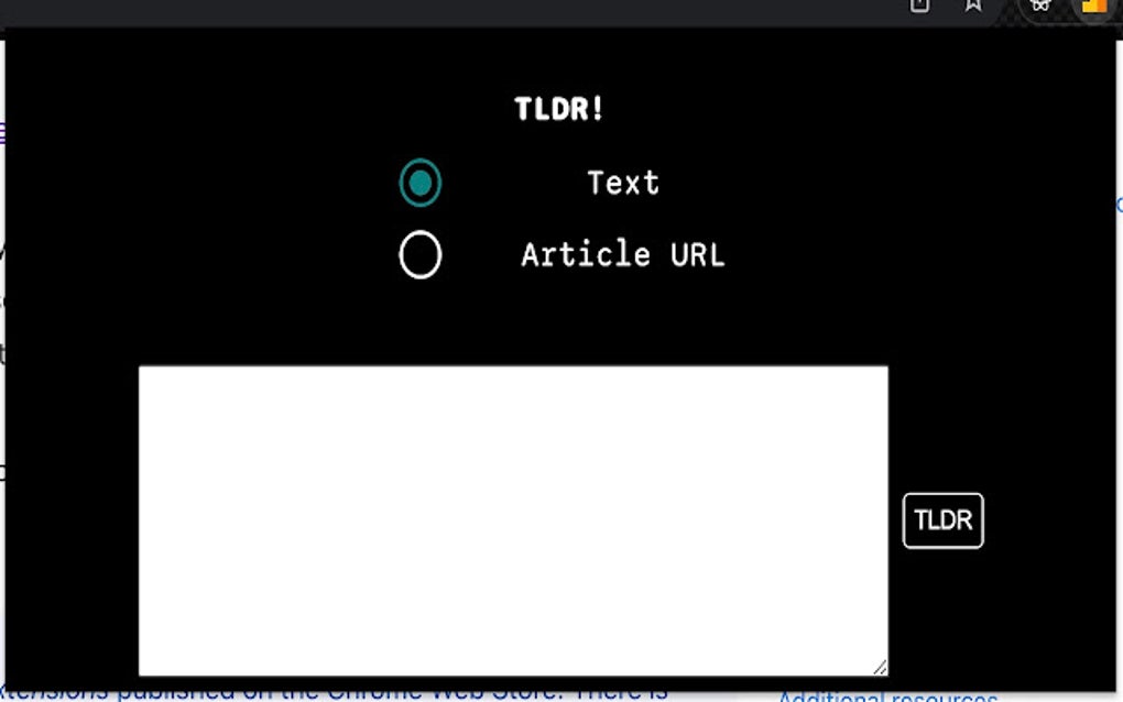 TLDR สำหรับ Google Chrome - ส่วนขยาย ดาวน์โหลด