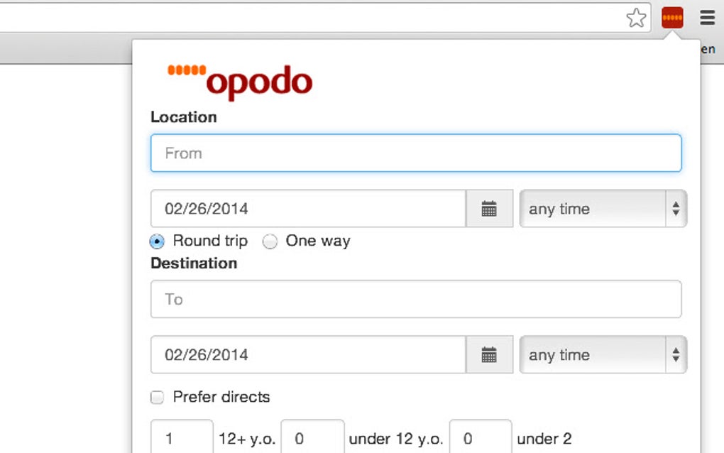 Opodo Flight Search Google Chrome 용 - 확장 프로그램 다운로드