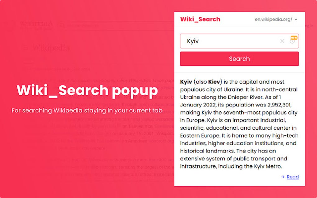Wiki Search for Google Chrome - Extension Download