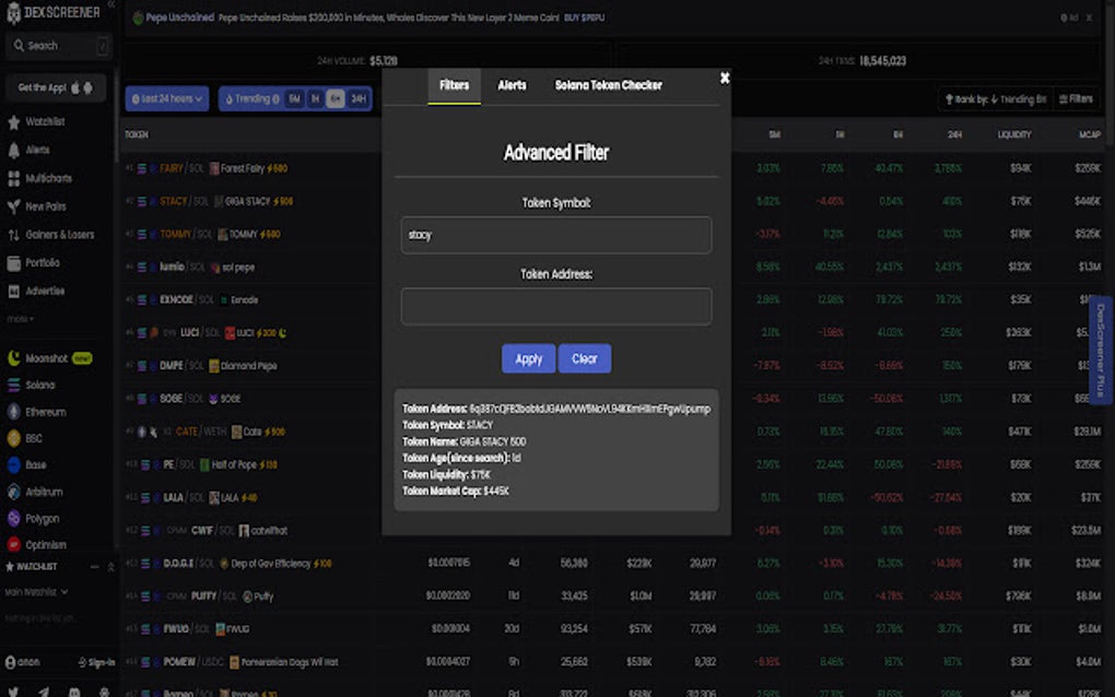 DexScreener Plus for Google Chrome - Extension Download