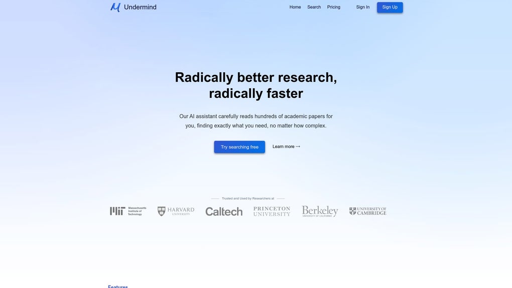 Undermind for AI education: review, features & use cases