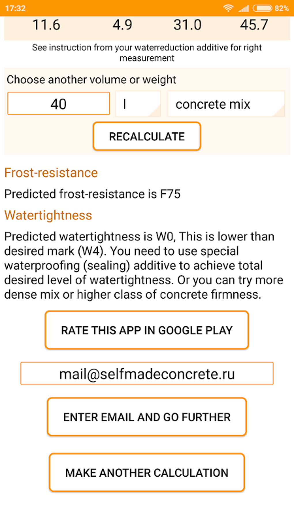 Concrete calculator - cement:sand:gravel:water APK for Android - Download