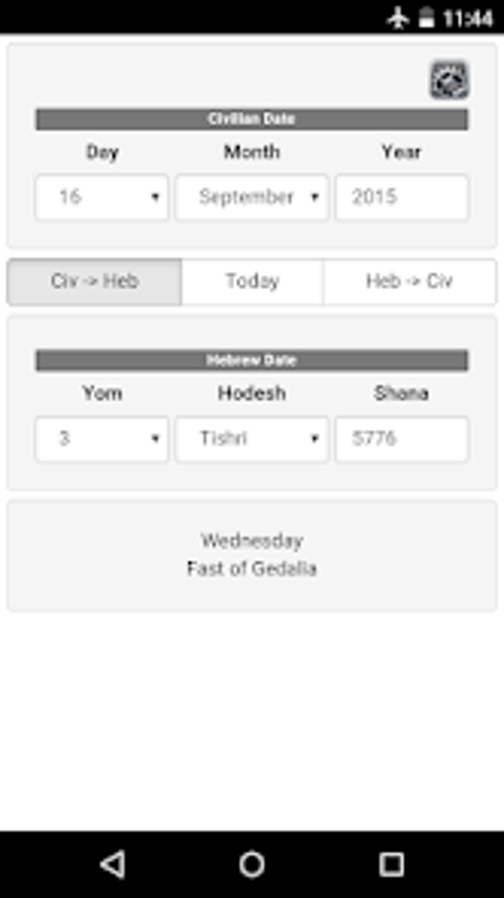 Hebrew Calendar Converter para Android - Descargar