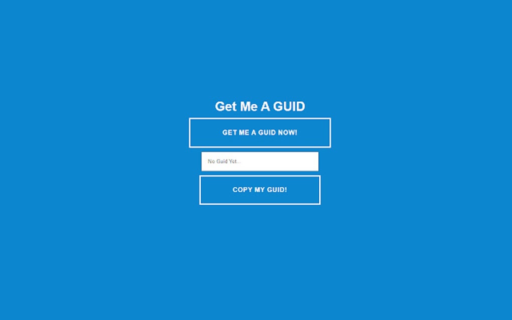 Get Me A GUID for Google Chrome - Extension Download