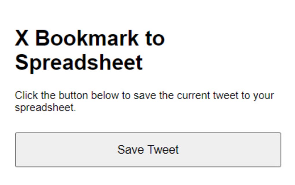 X Bookmark to Spreadsheet for Google Chrome - Extension Download