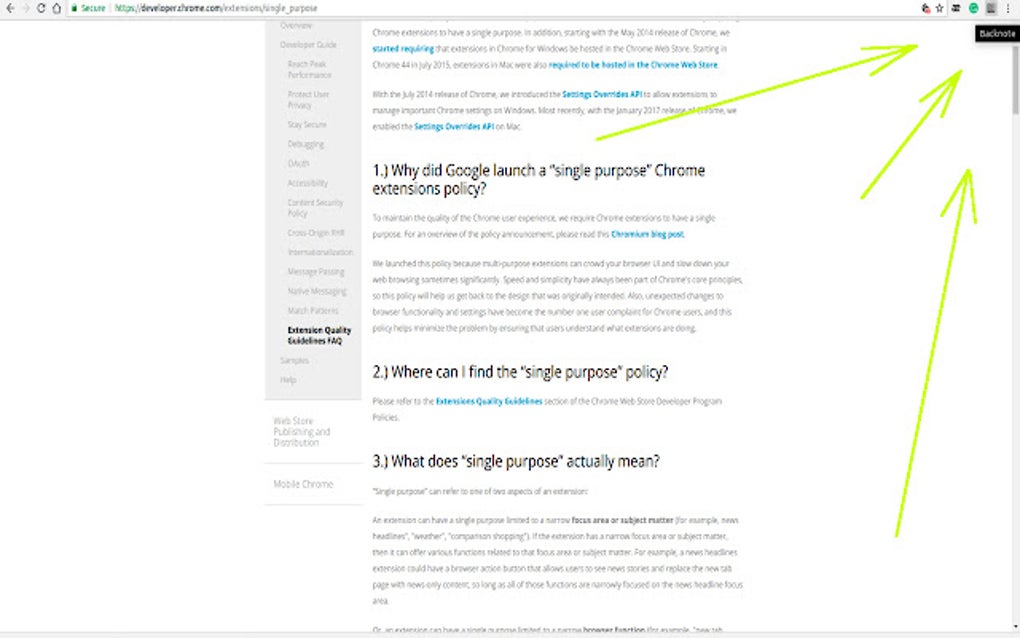 Backnote for Google Chrome - Extension Download