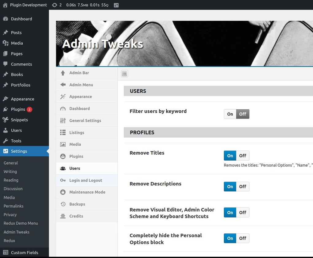 Admin Tweaks para WordPress - Descargar