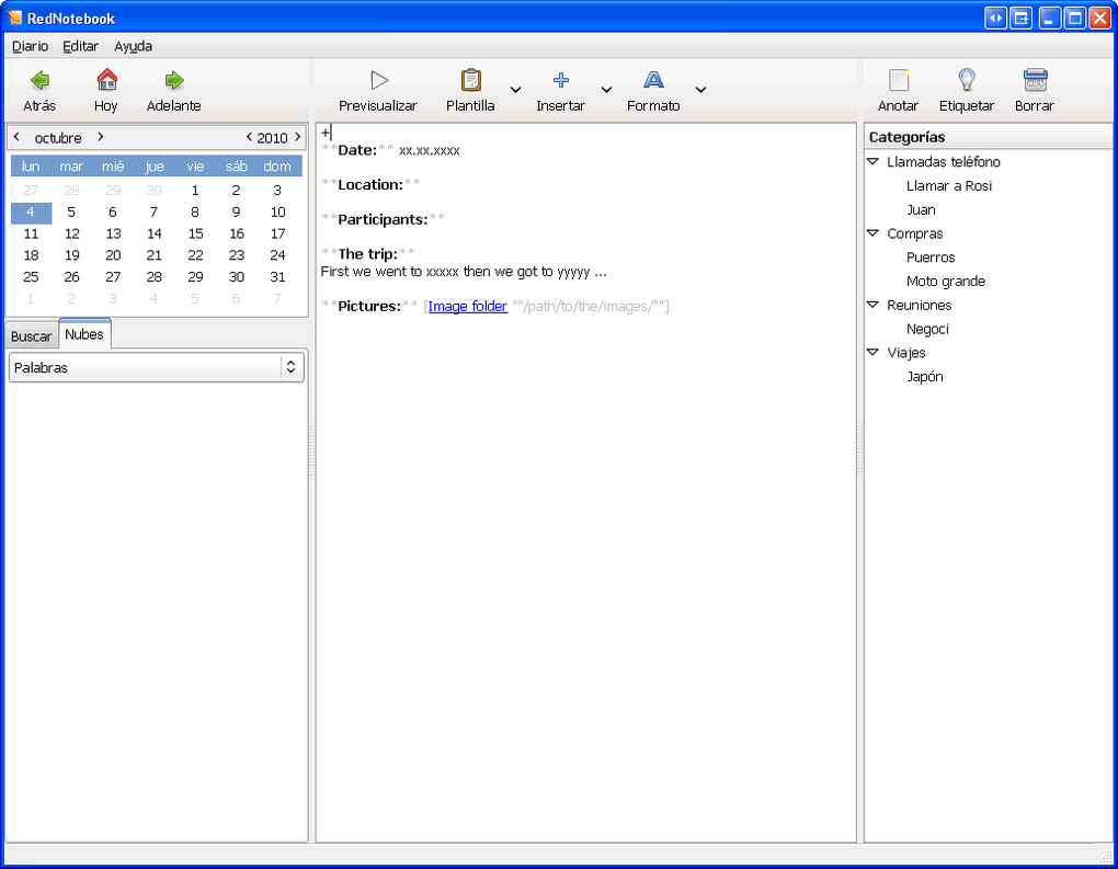 RedNoteBook Portable - Descargar