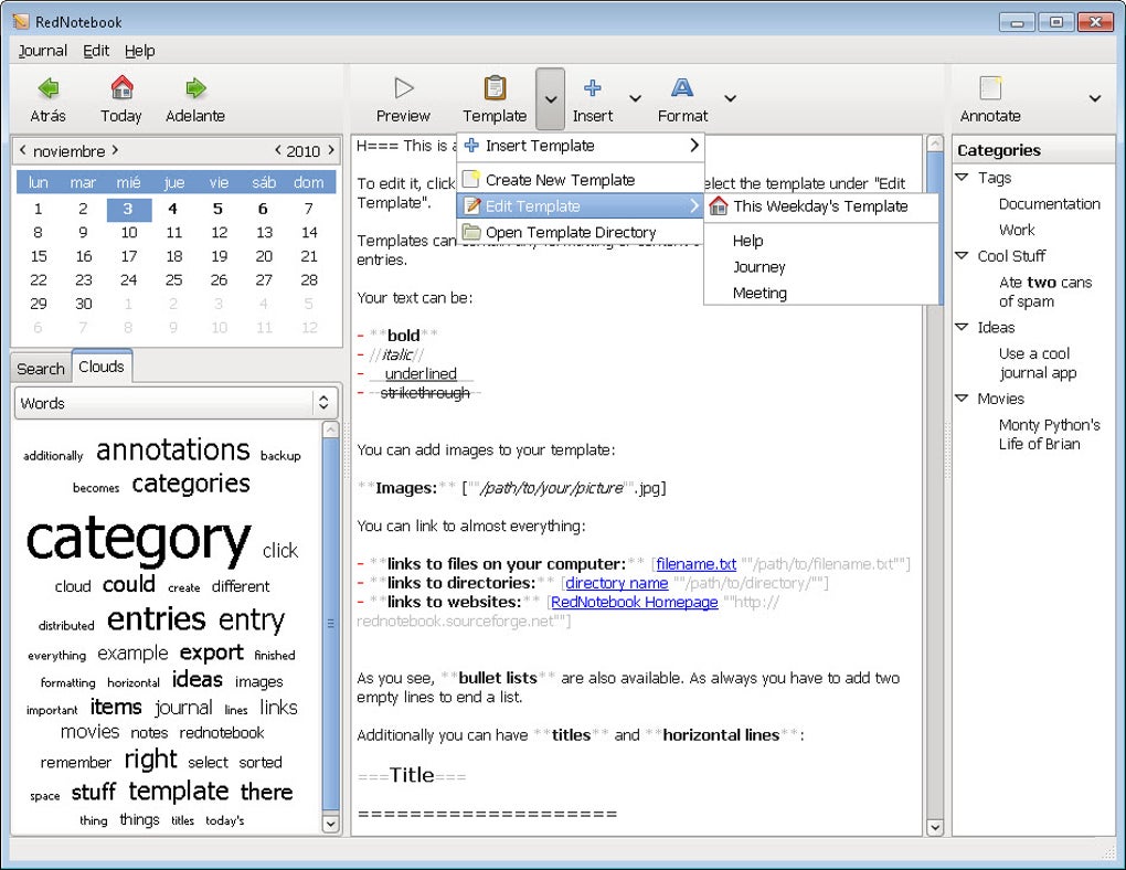 RedNoteBook Portable - Download
