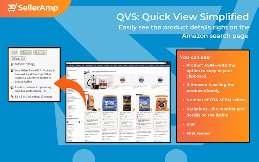 SellerAmp QVS - Quick View Simplified Google Chrome 용 - 확장 프로그램 다운로드